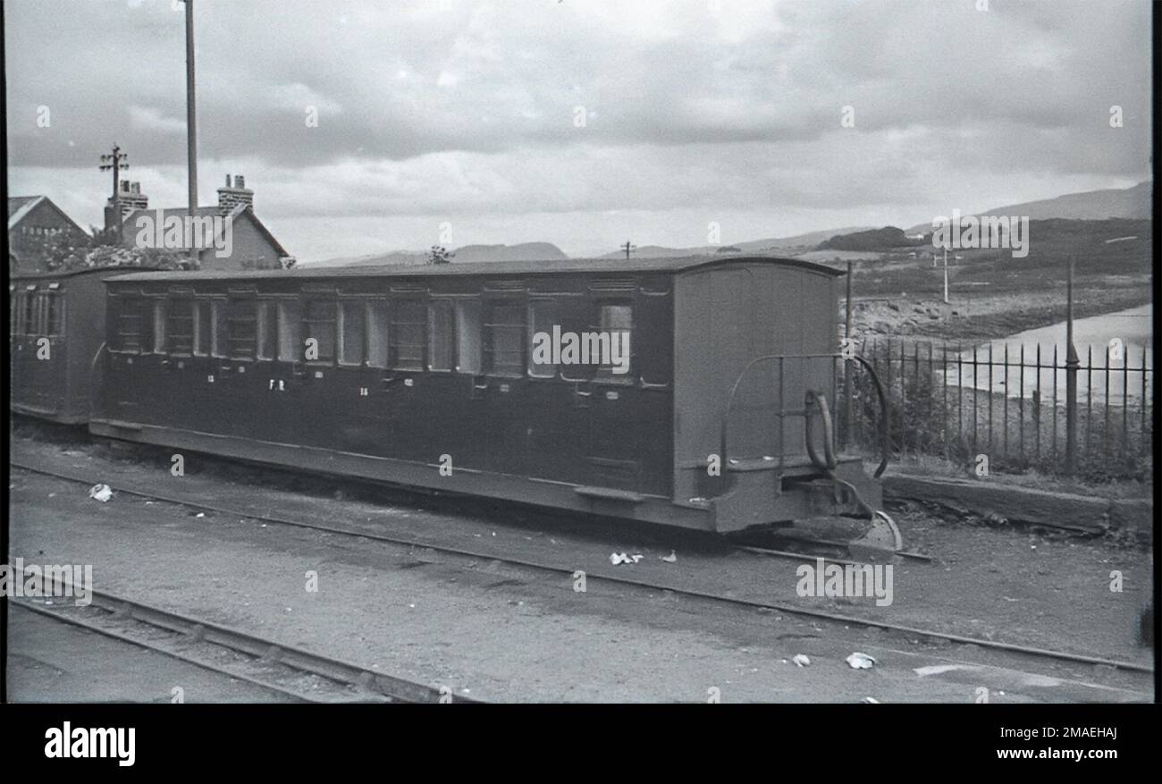 Ffestiniog Railway carriage No.15 at Porthmadog in the 1930s Stock ...