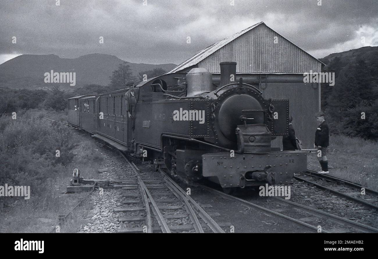 Welsh Highland Railway Hunslet 4-6-2T steam locomotive No.12 'Russell' with cut down chimney ...