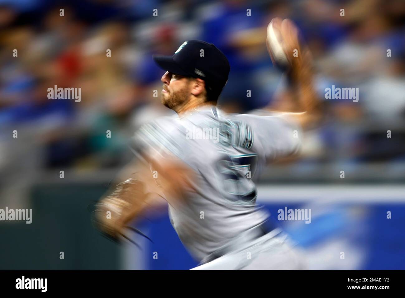 Seattle Mariners relief pitcher Matthew Festa delivers to a Kansas City ...