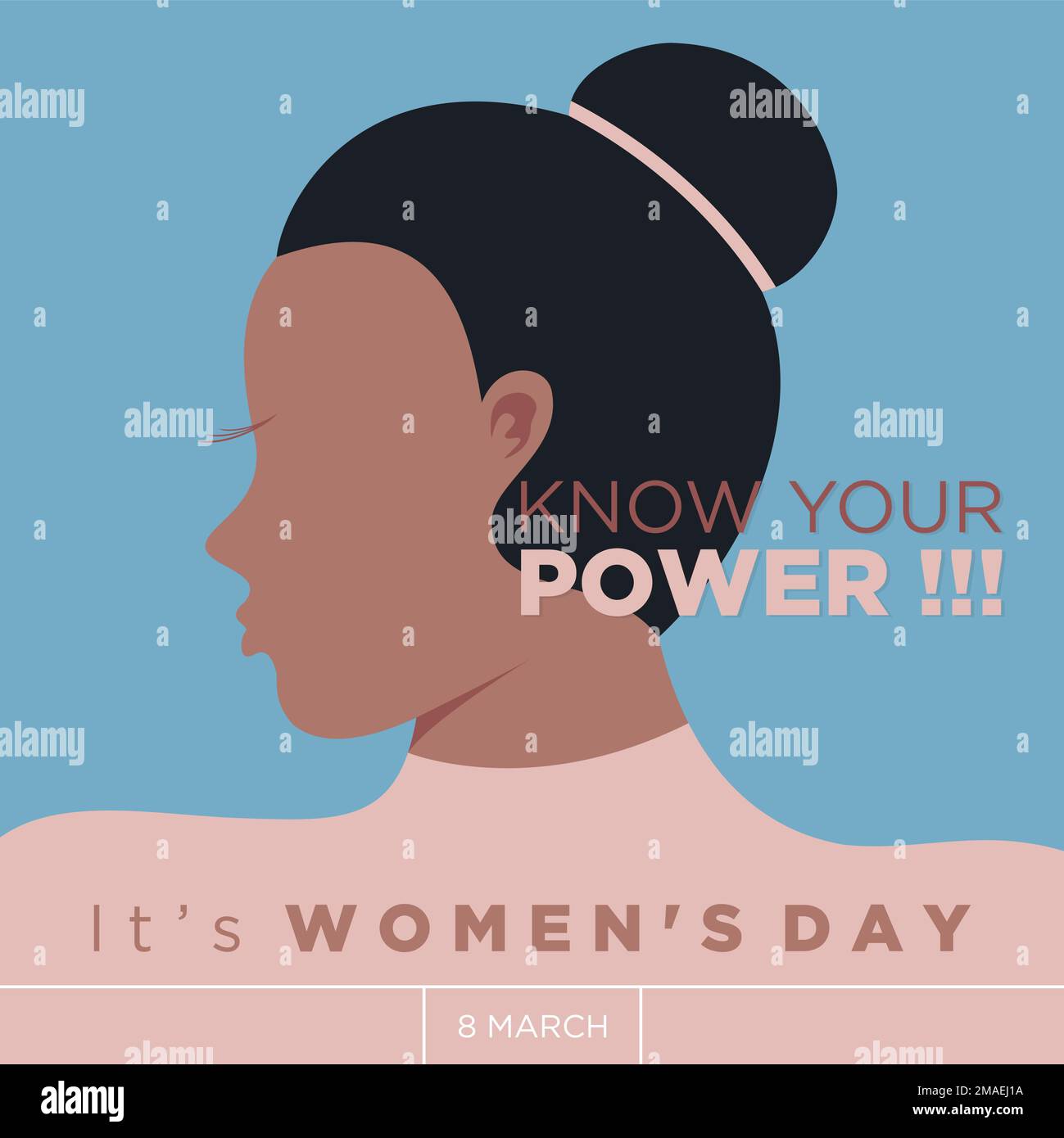 Know Your Power letter background for Womens Day poster. Vector ...