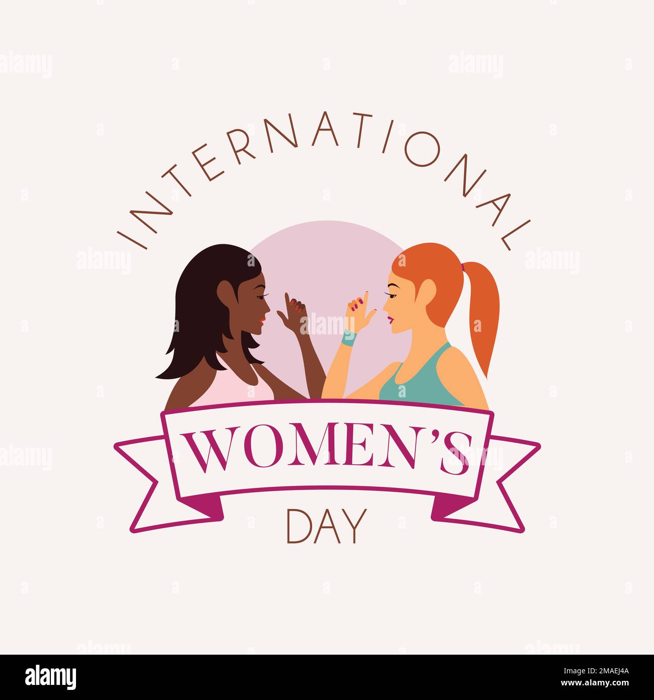 International Womens Day background with different women skin. Vector illustration Stock Vector ...