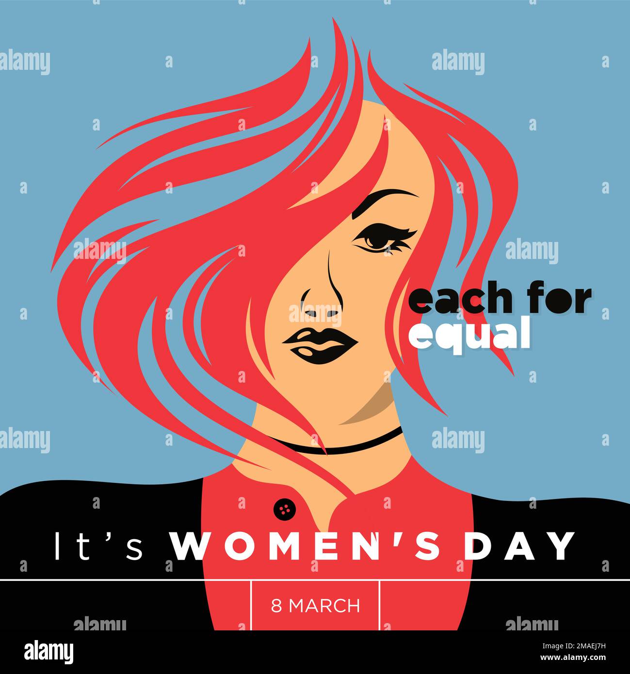 Each For Equal letter background for Womens Day poster. Vector ...