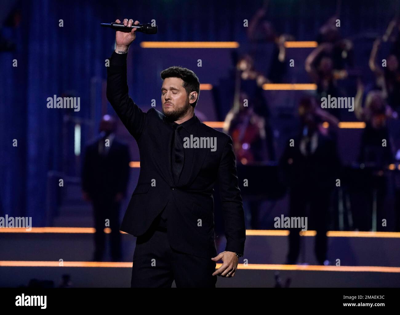 Michael Buble performs in concert at Crypto.com Arena, Friday, Sept. 23 ...