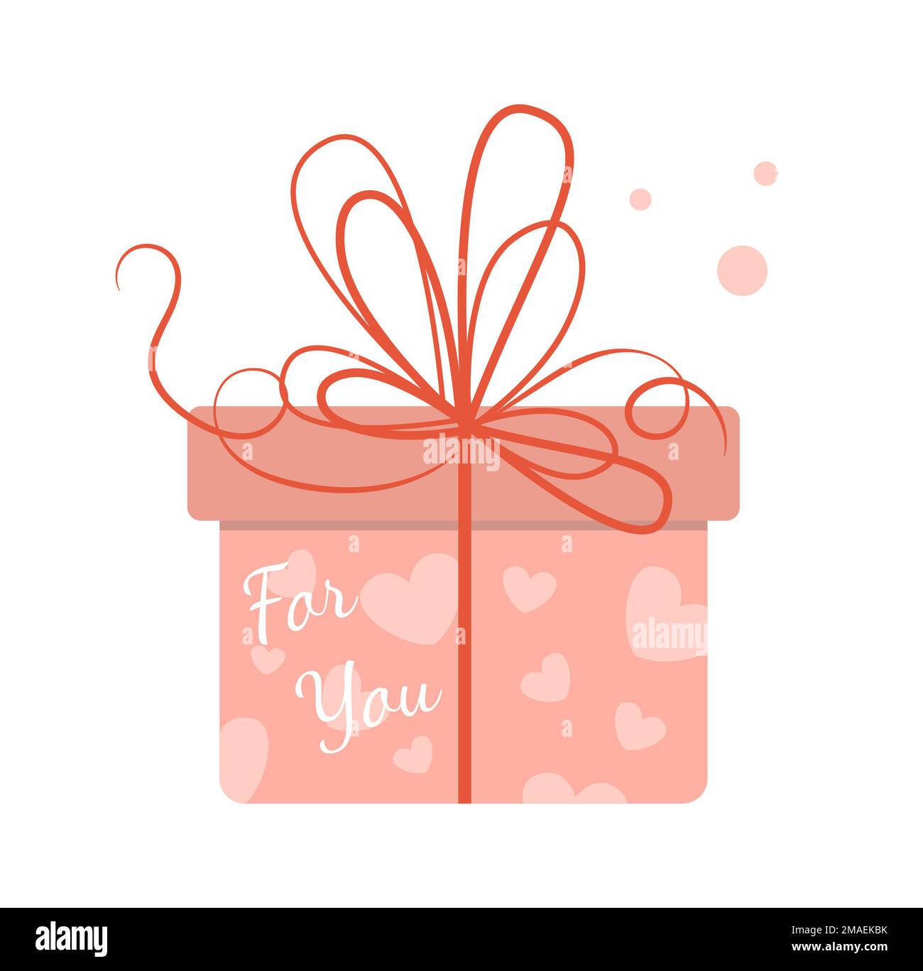 present box top with red bow and ribbons. Vector illustration Stock ...