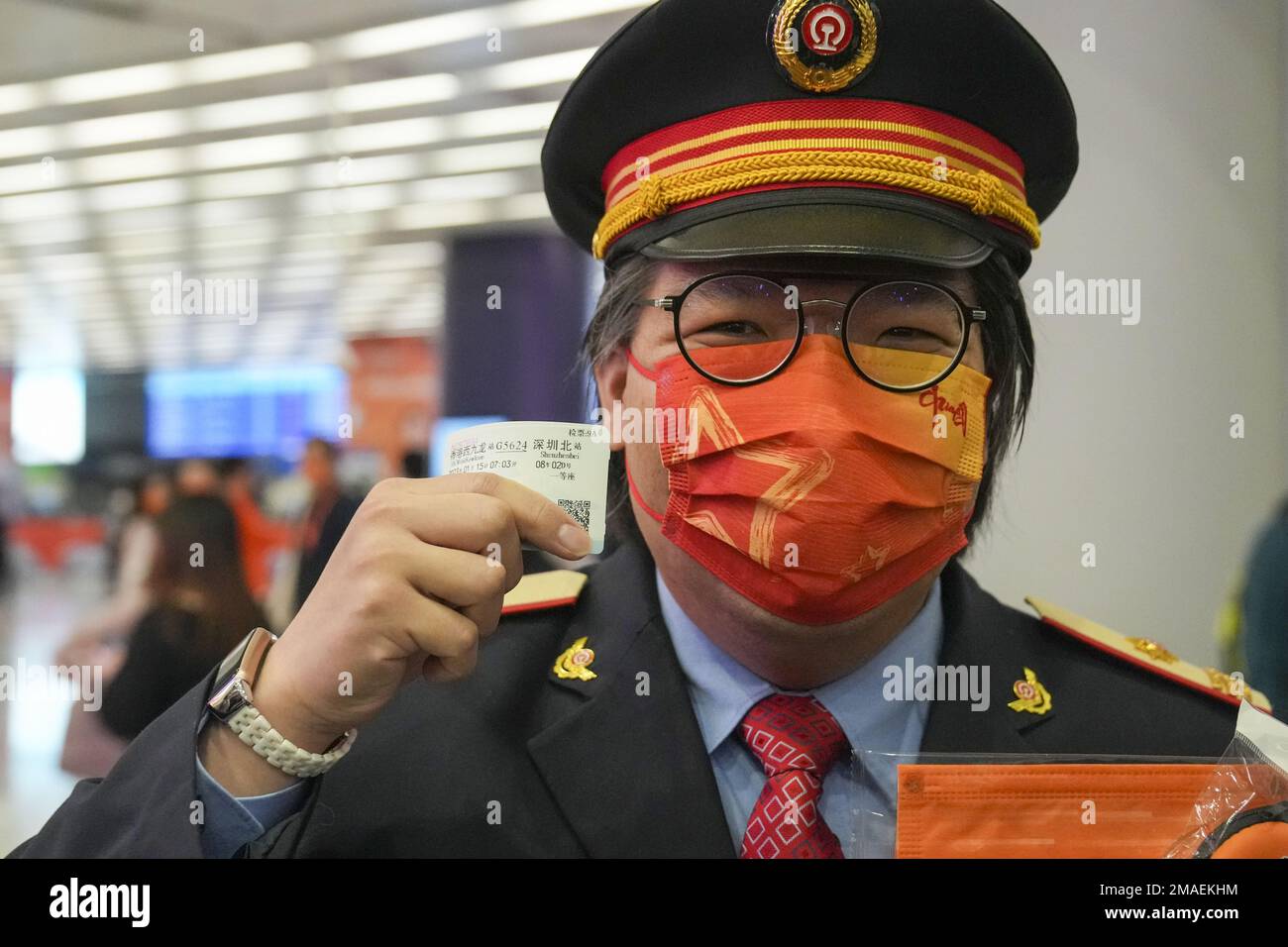 First batch of outbound passengers waits to board the train for ...