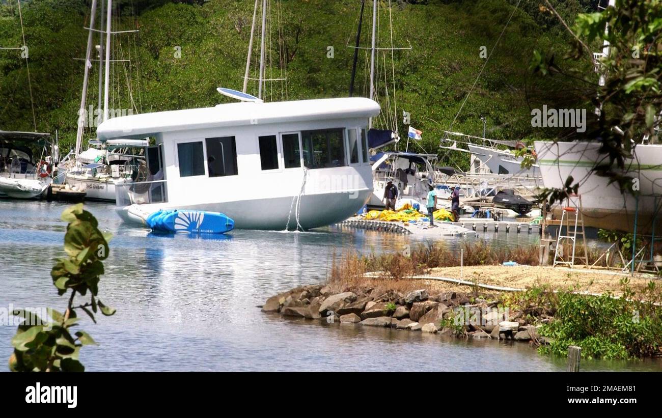 A video screen capture of a collapsed SeaPod Eco prototype, the first ...