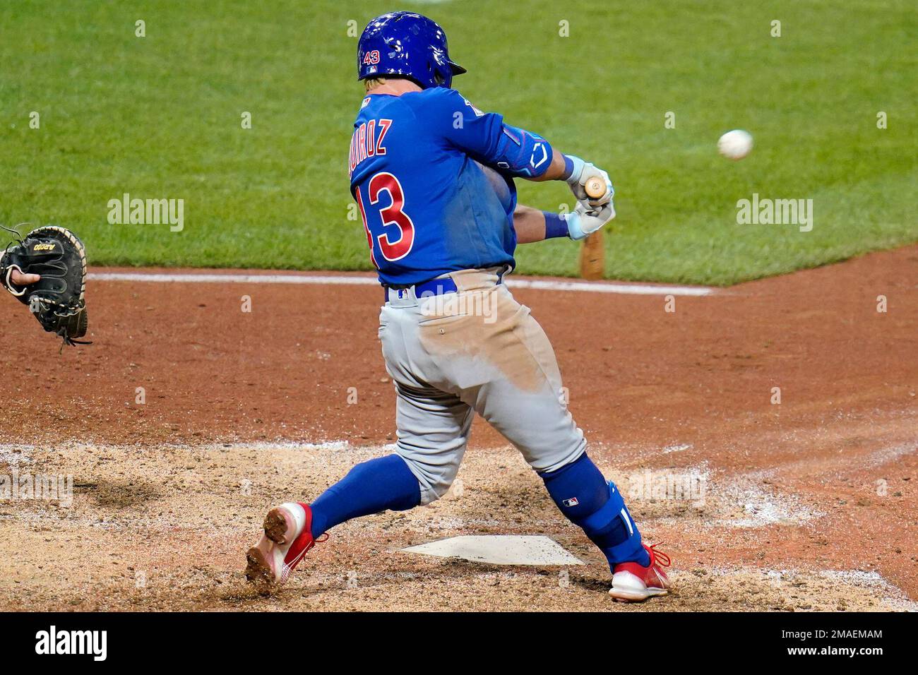 Chicago Cubs' Esteban Quiroz hits an RBI single off Pittsburgh Pirates ...