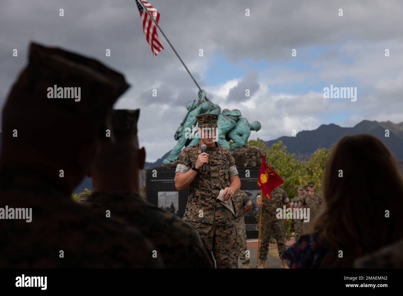 U.S. Marine Corps Capt. Nicholas Pugh, outgoing commanding officer ...