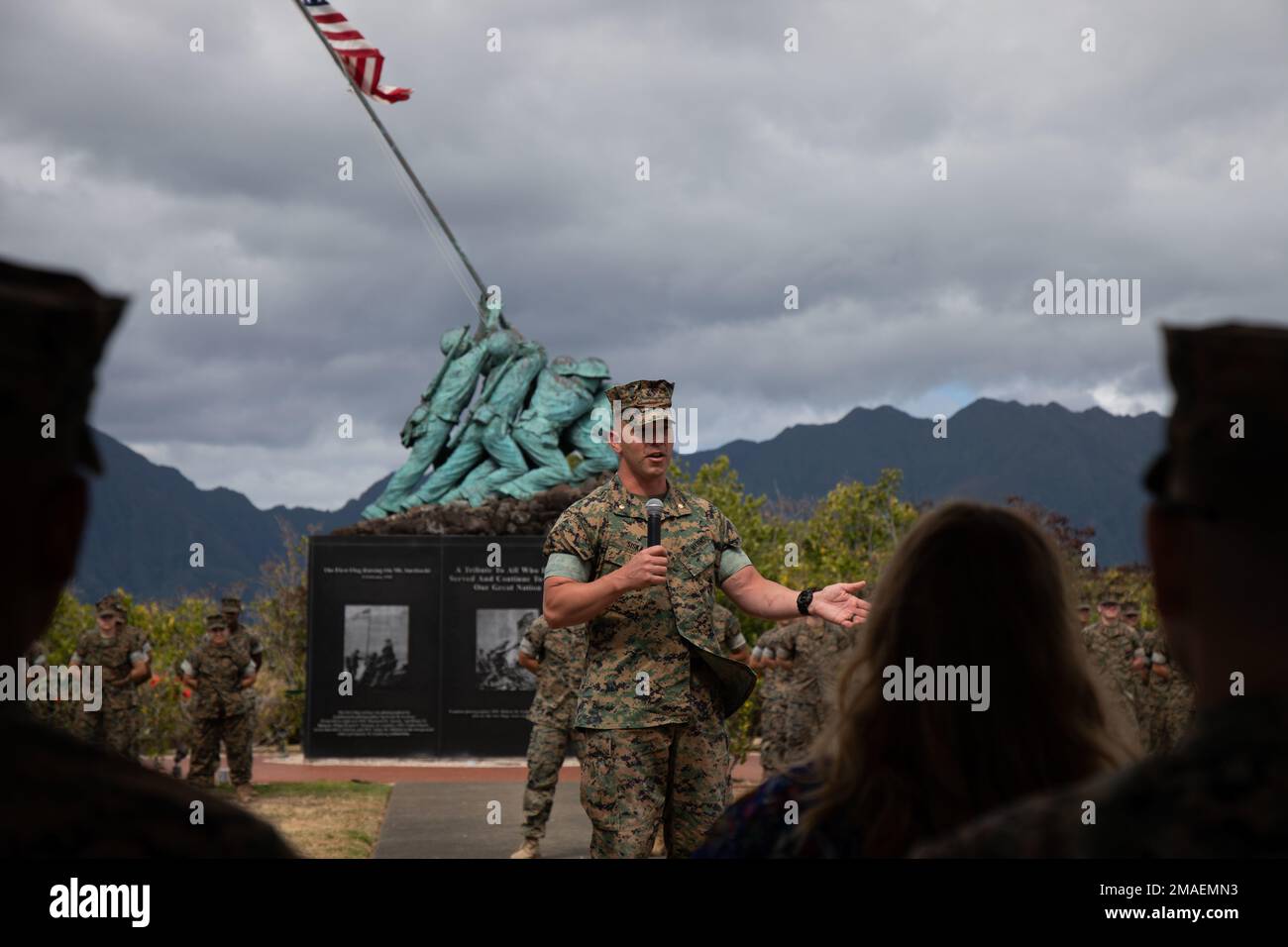 U.S. Marine Corps Maj. Scott Siska, incoming commanding officer, Marine ...