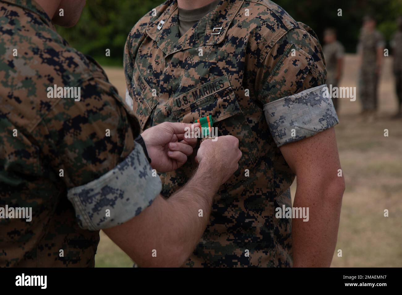 U.S. Marine Corps Capt. Nicholas Pugh, outgoing commanding officer ...