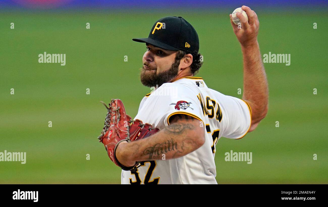 Pittsburgh Pirates starting pitcher Bryse Wilson delivers during the ...