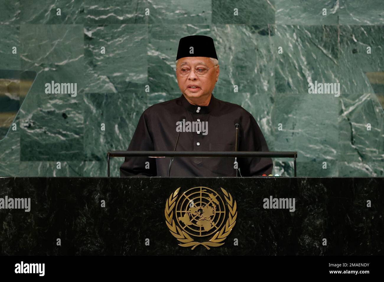 Prime Minister of Malaysia Ismail Sabri Yaakob addresses the 77th ...