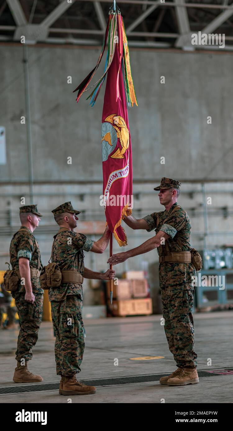 U.S. Marine Corps Lt. Col. Brian Psolka, the outgoing commanding ...