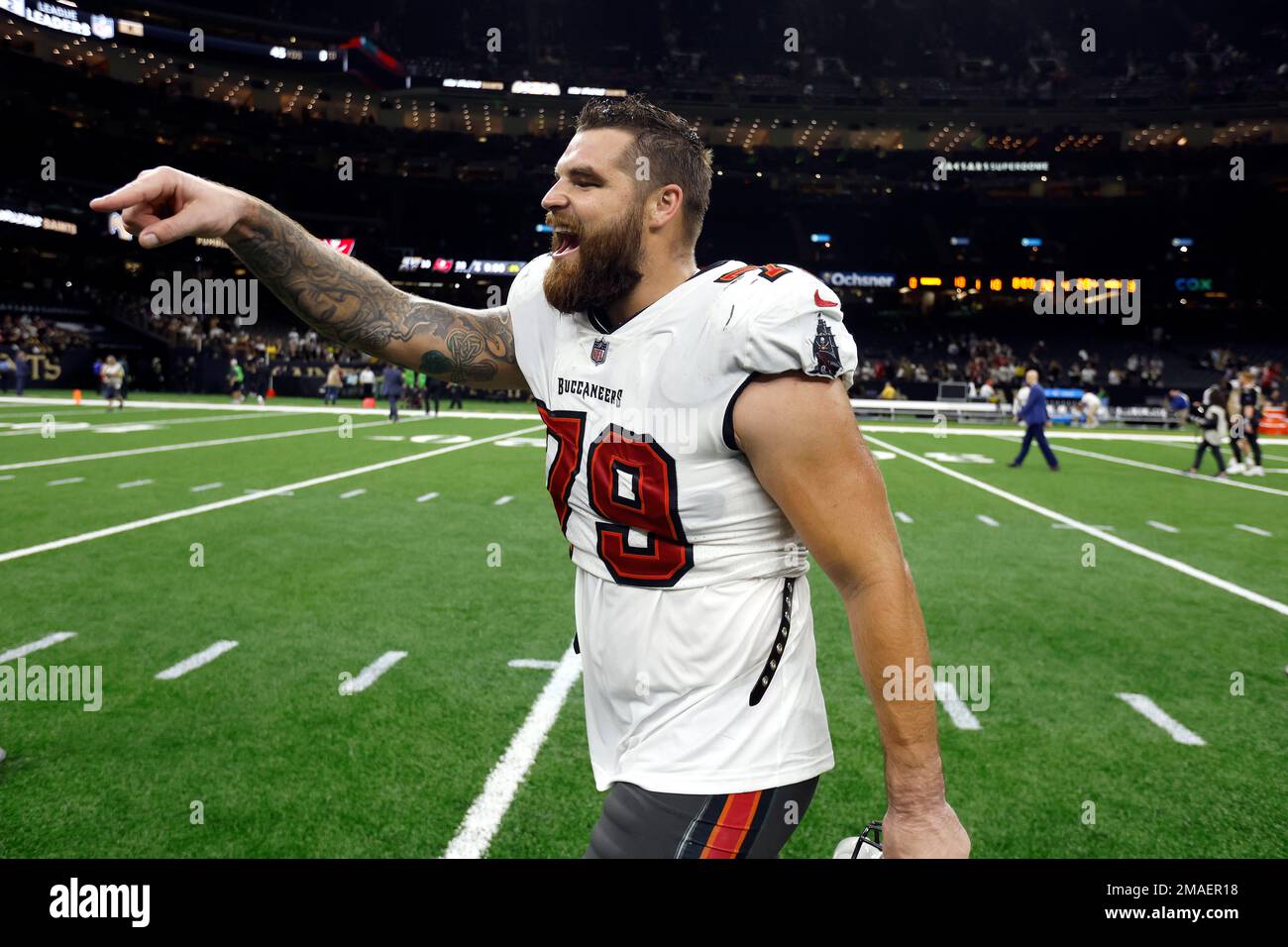 Tampa Bay Buccaneers defensive end Patrick O'Connor (79) celebrates ...