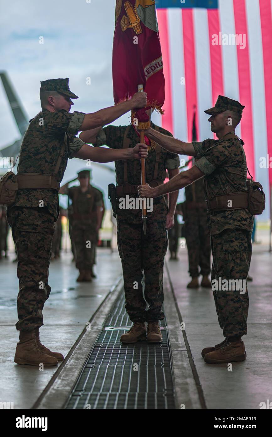 U.S. Marine Corps Lt. Col. Brian Psolka, the outgoing commanding ...
