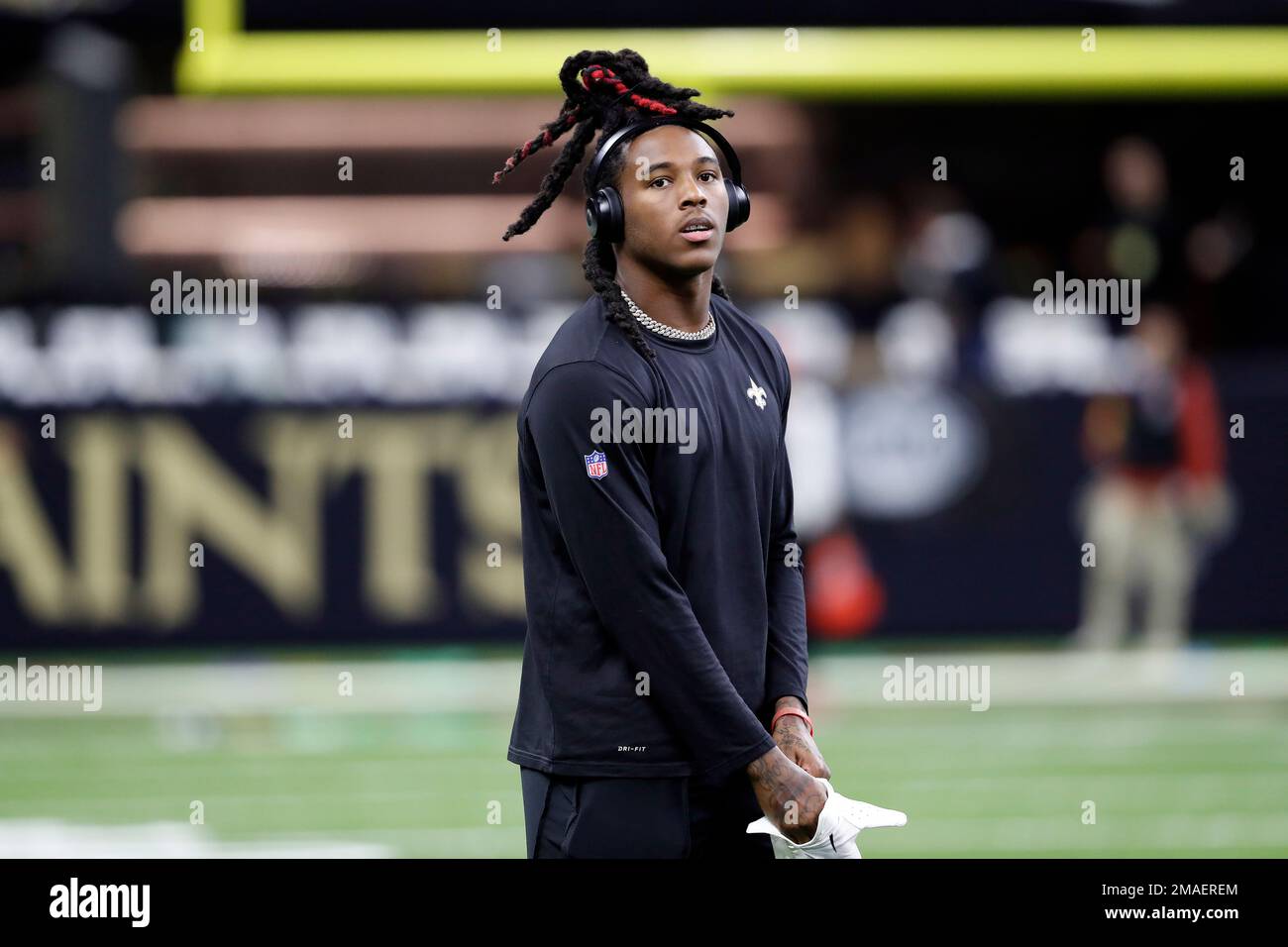 New Orleans Saints wide receiver Marquez Callaway (1) warms up before ...