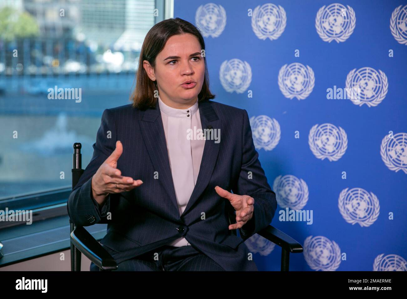 The exiled leader of the opposition Belarusian democratic movement ...