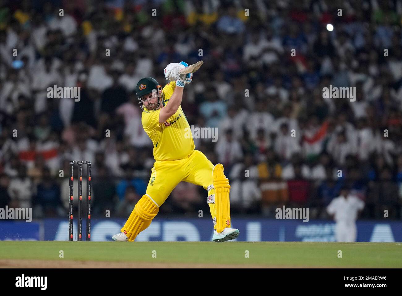 Australia's captain Aaron Finch bats during the second T20 cricket ...