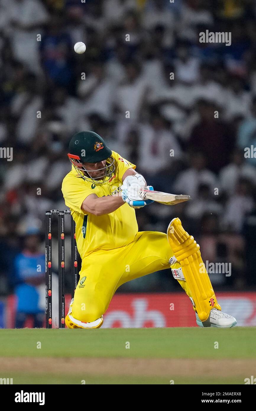 Australia's captain Aaron Finch bats during the second T20 cricket ...