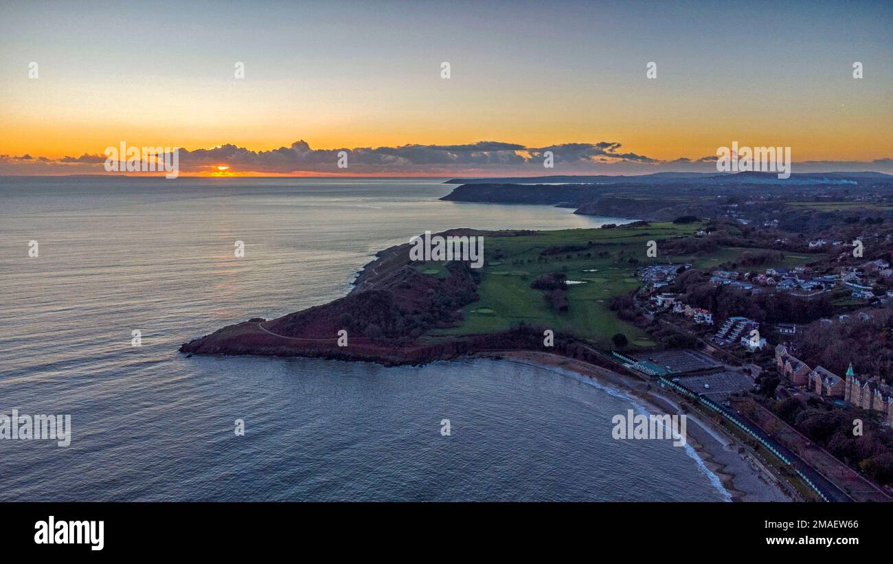 Langland bay wales aerial hi-res stock photography and images - Alamy