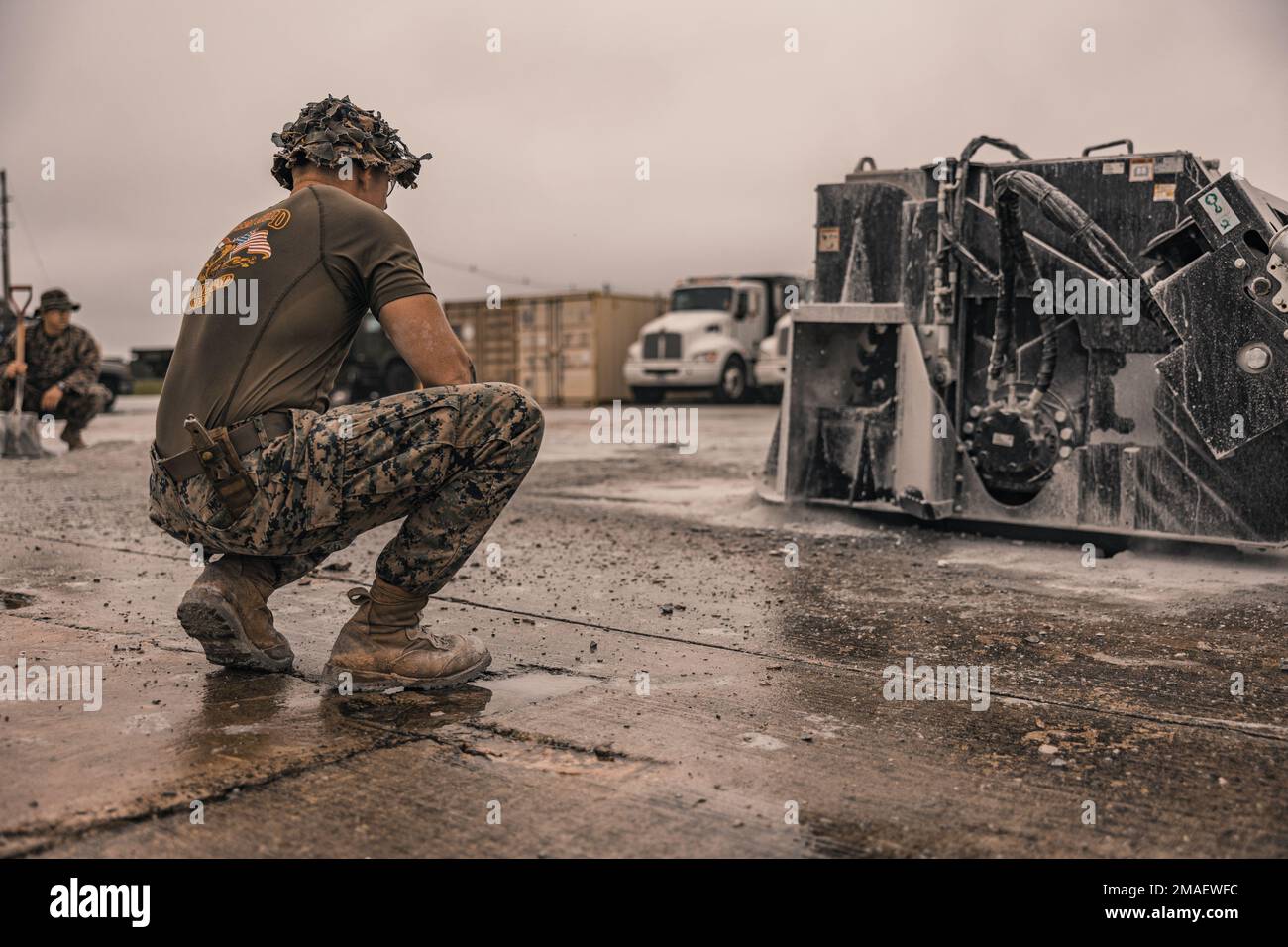 U.S. Marine Corps combat engineers with Marine Wing Support Squadron ...