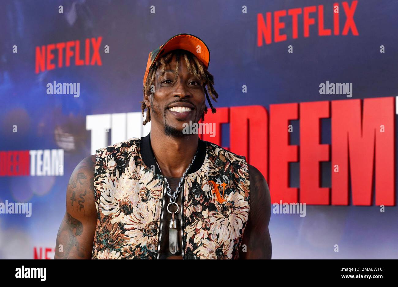 Dwight Howard poses at a special screening of the Netflix documentary ...