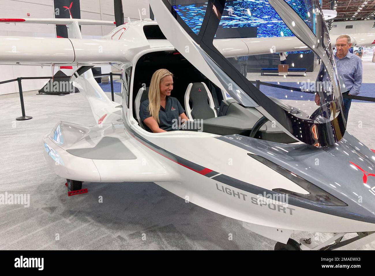 Suzanne Clavette, ICON Aircraft's marketing manager and a pilot, sits ...