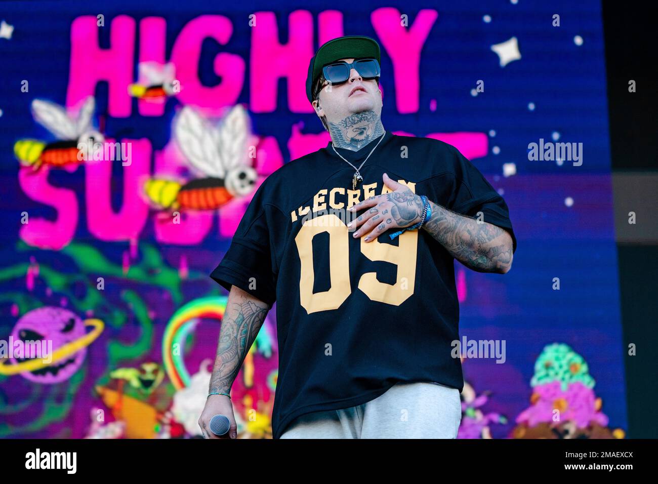 Johnny Stevens of Highly Suspect performs at the Louder Than Life Music Festival at Kentucky ...