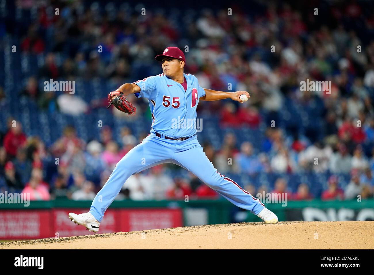 Philadelphia Phillies' Ranger Suarez plays during a baseball game ...