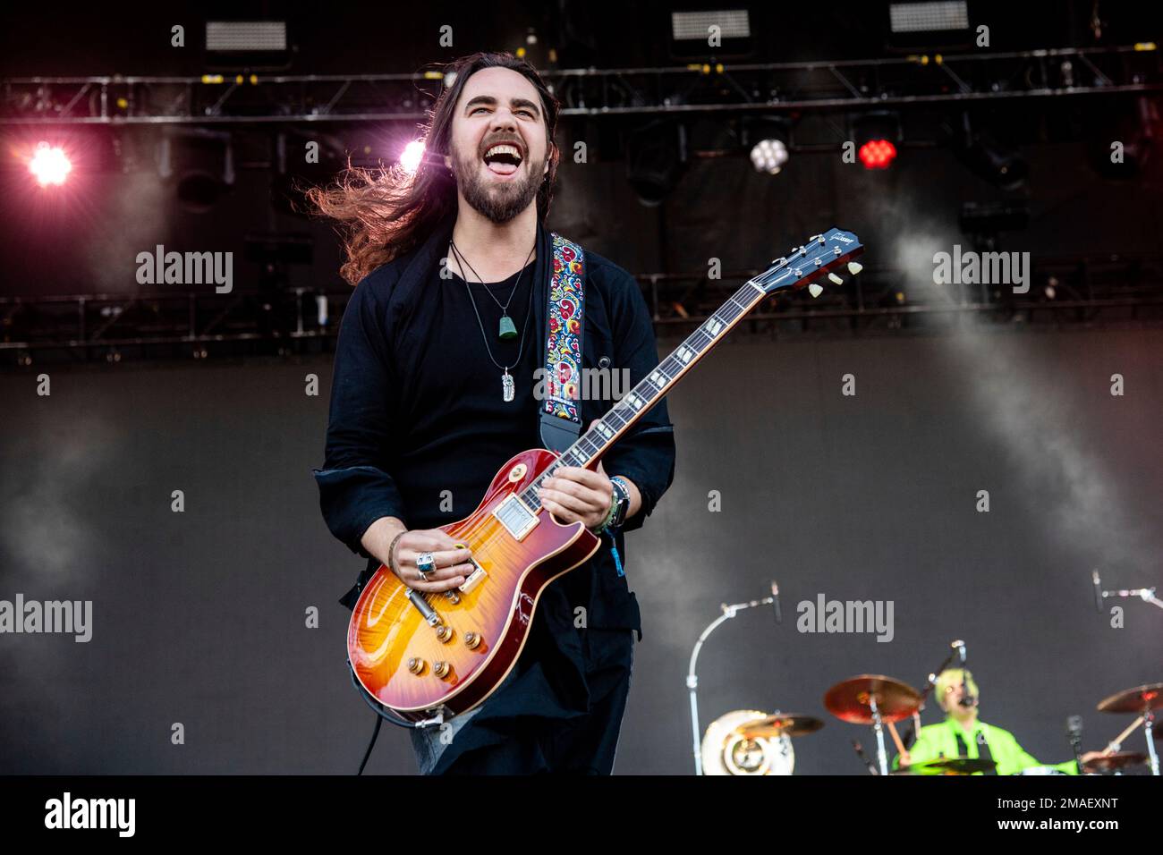 Joe Hottinger of Halestorm performs at the Louder Than Life Music ...