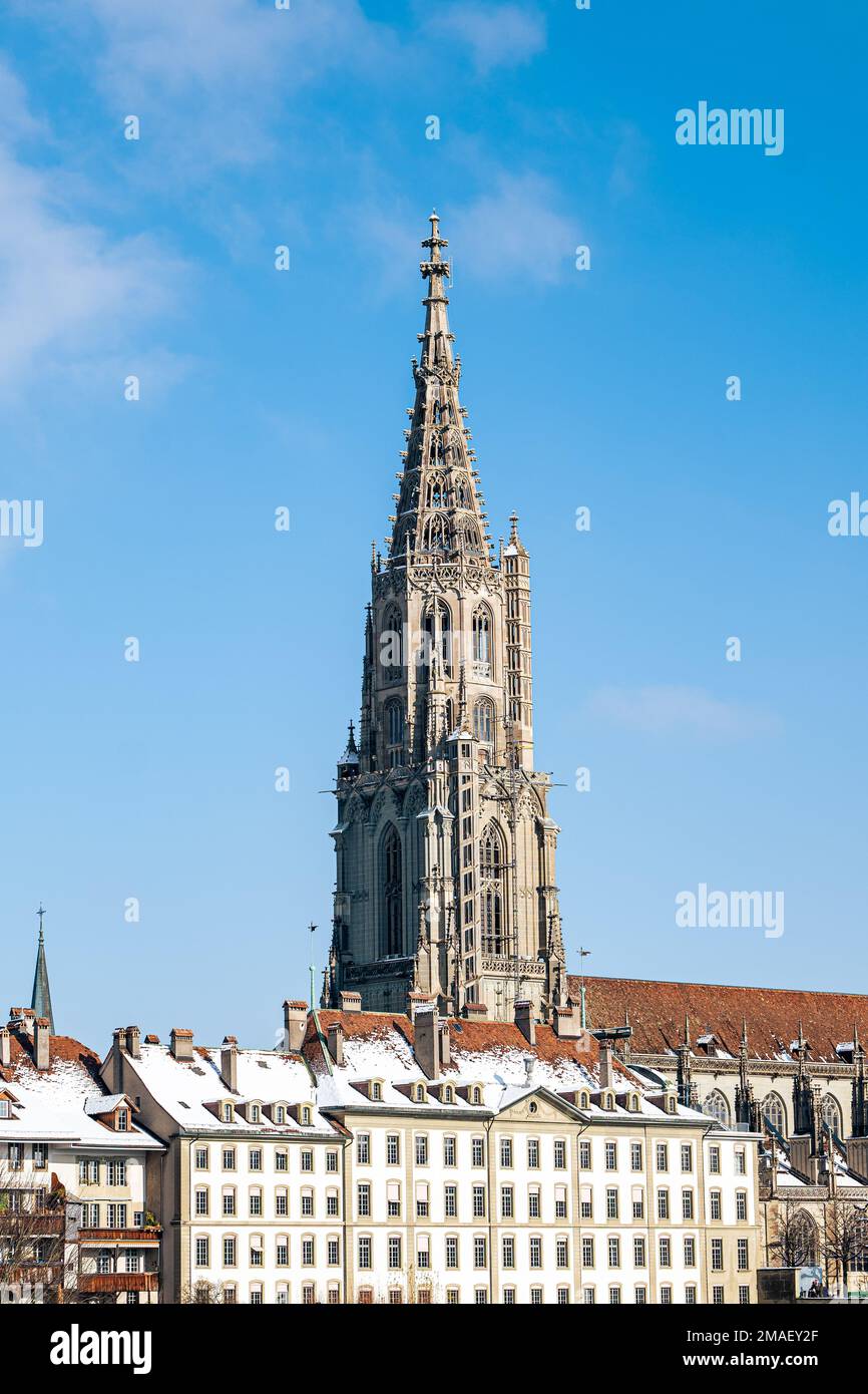Church in the city of Bern, Switzerland on a sunny winter day Stock ...
