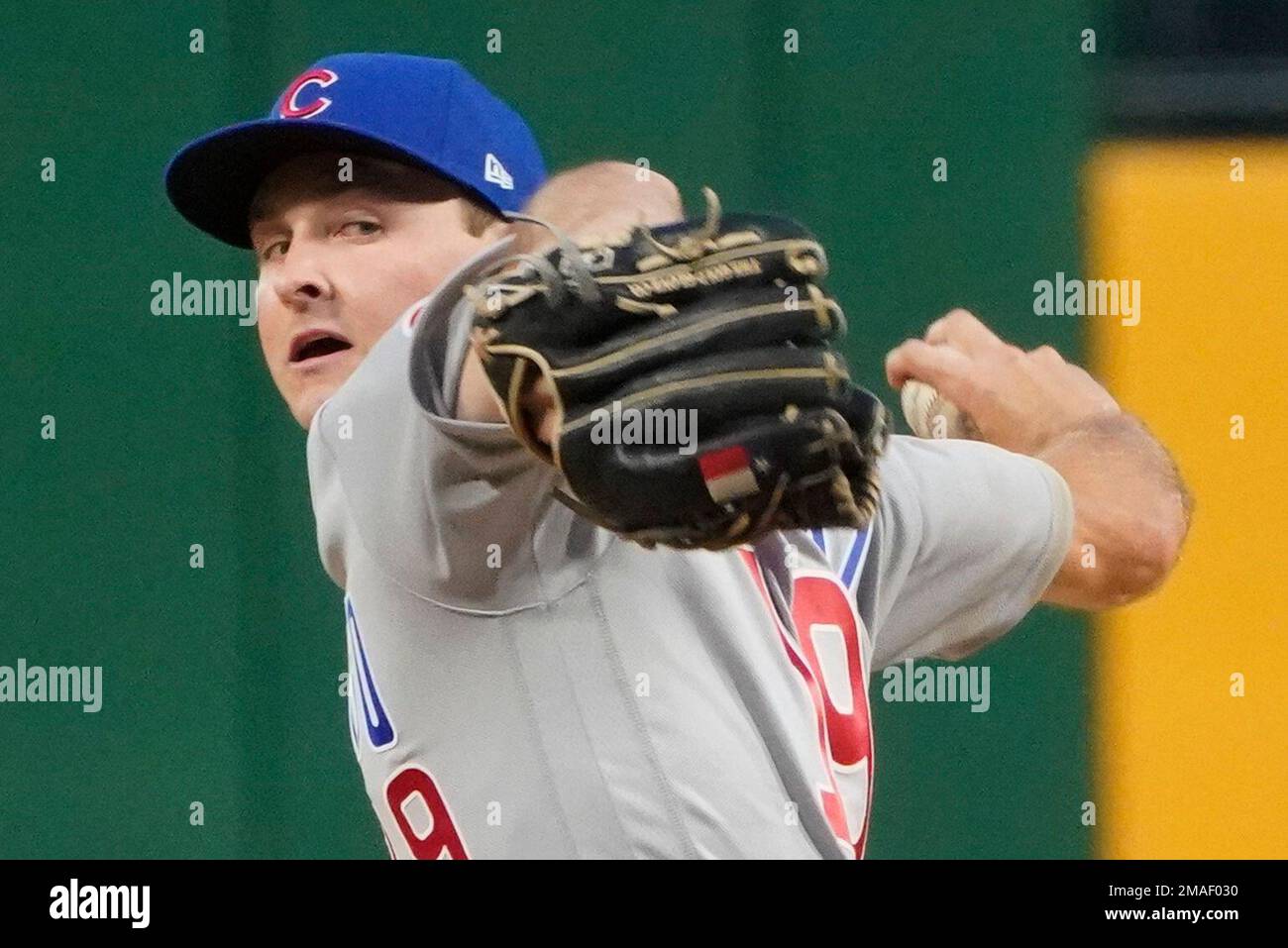 Chicago Cubs starting pitcher Hayden Wesneski delivers against the ...