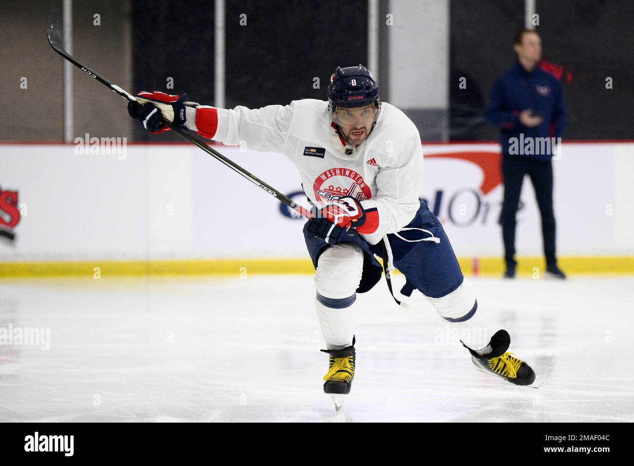 Washington Capitals left wing Alex Ovechkin in action at an NHL hockey ...