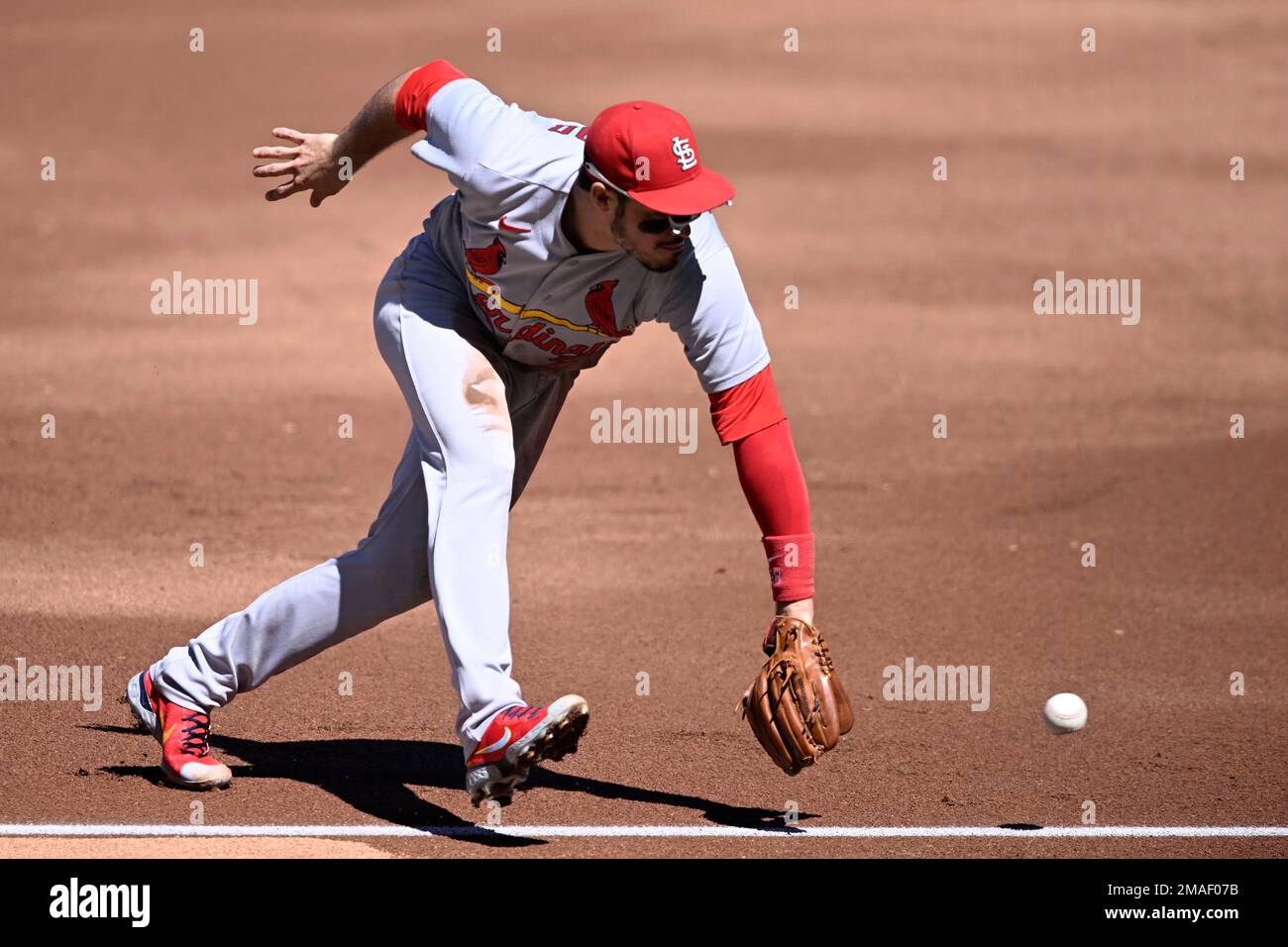 St. Louis Cardinals third baseman Nolan Arenado plays during a baseball ...
