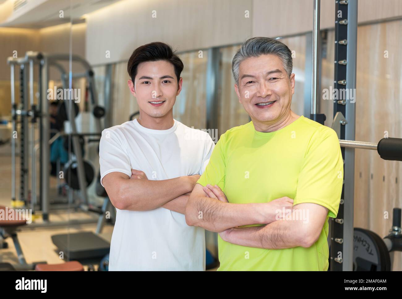 Father and son in the gym Stock Photo - Alamy