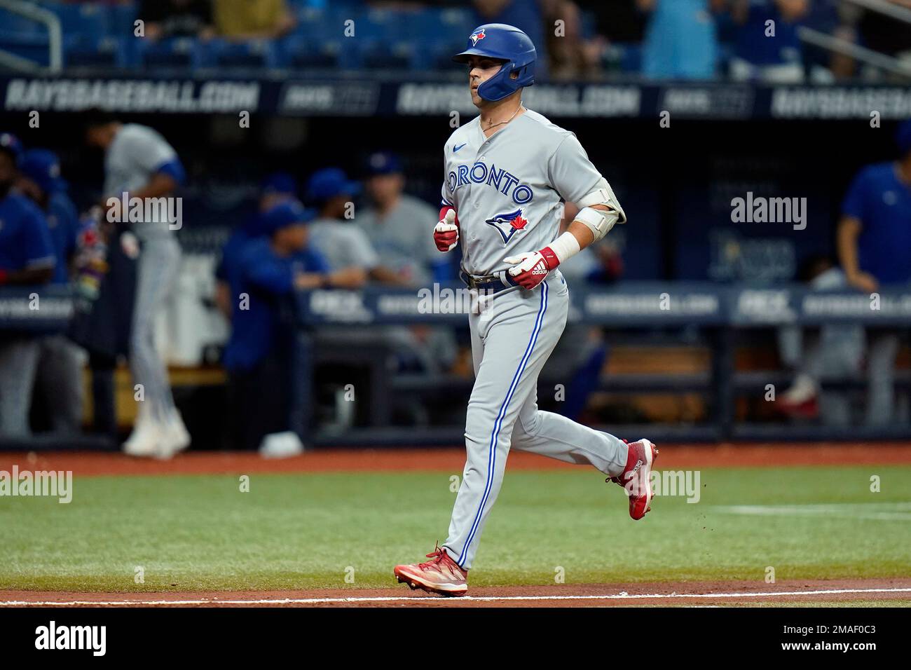 Toronto Blue Jays' Whit Merrifield scores after his solo home run off ...