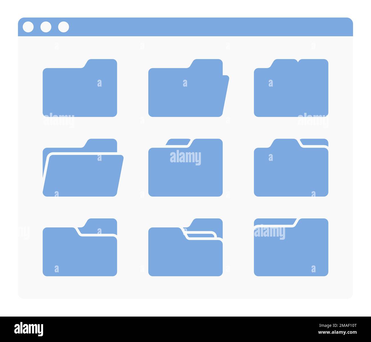desktop interface window with folders shape icon isolated simple ui vector flat illustration ...