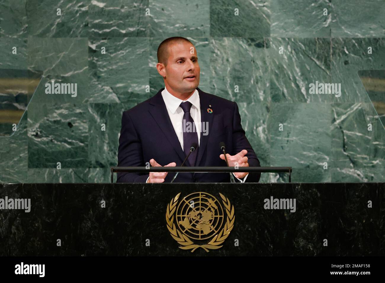 Prime Minister of Malta Robert Abela addresses the 77th session of the ...