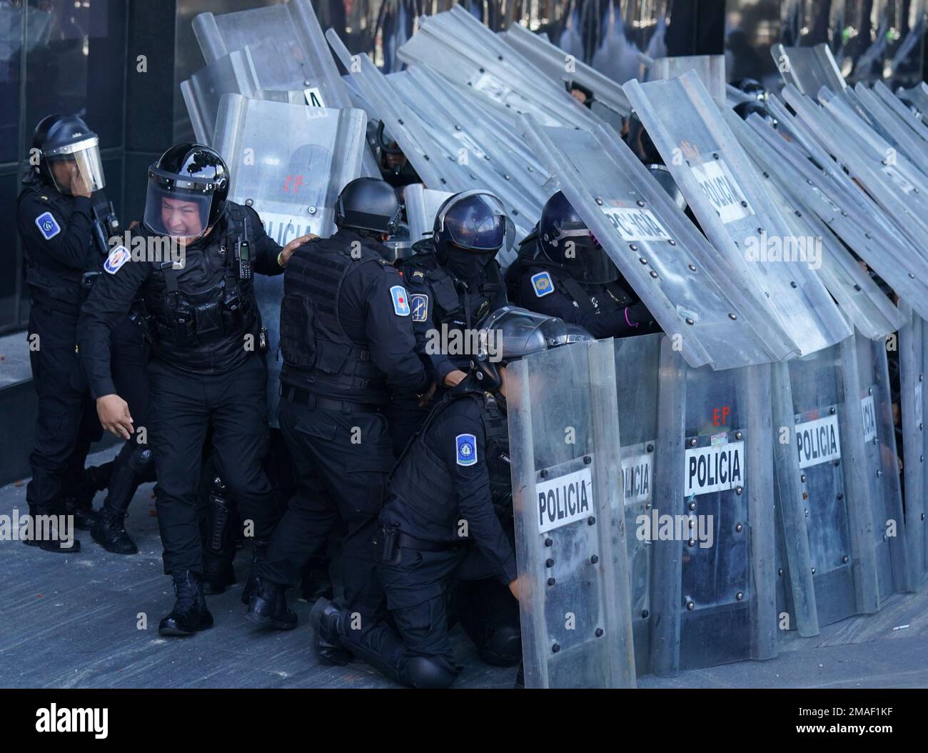 Riot Police Shield Wall