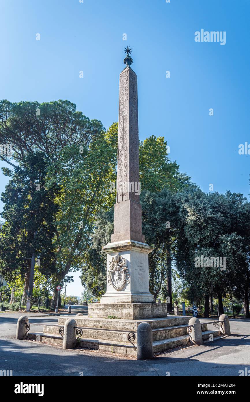 Egyptian Obelisk In Borghese Gardens In Rome, Italy Stock Photo - Alamy