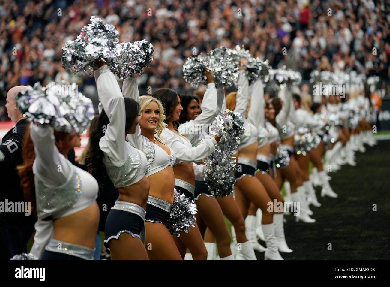 Las Vegas Raideretts before an NFL football game Sunday, Sept. 18, 2022 ...