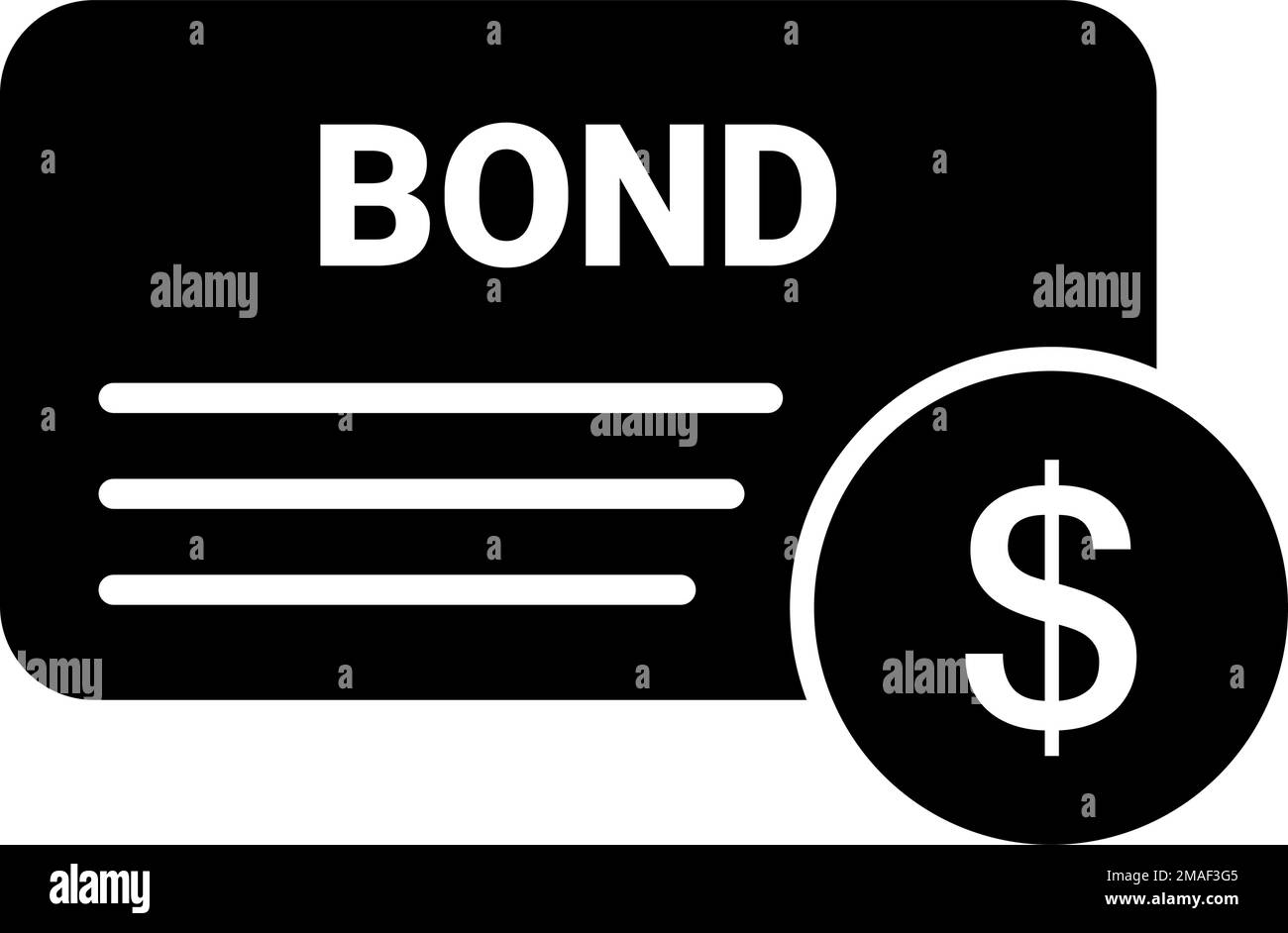 Bond and dollar coin silhouette icon. Government and corporate debt ...