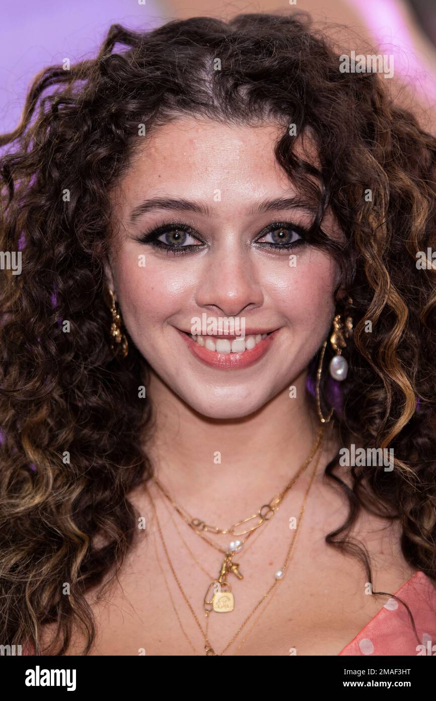 Isis Hainsworth poses for photographers upon arrival for the UK ...