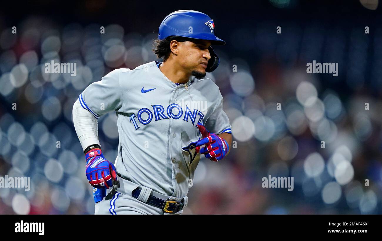 Toronto Blue Jays' Santiago Espinal plays during a baseball game ...