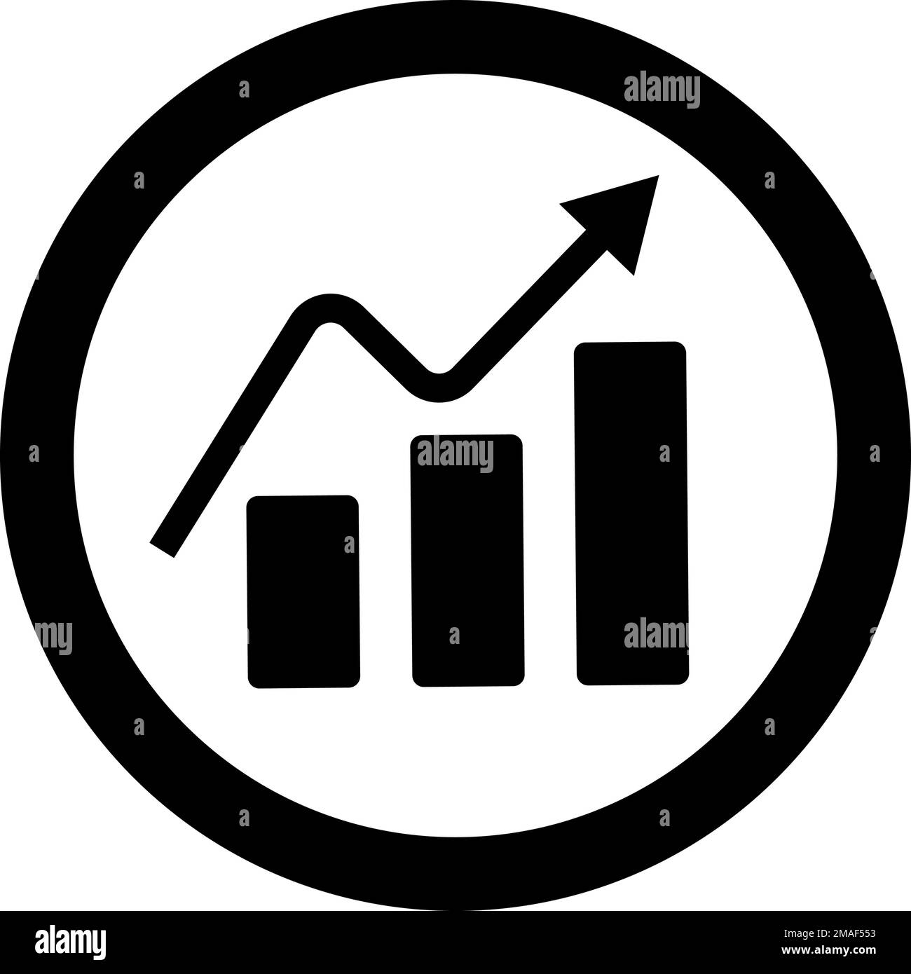 Round bar graph silhouette icon. Business performance. Editable vector ...