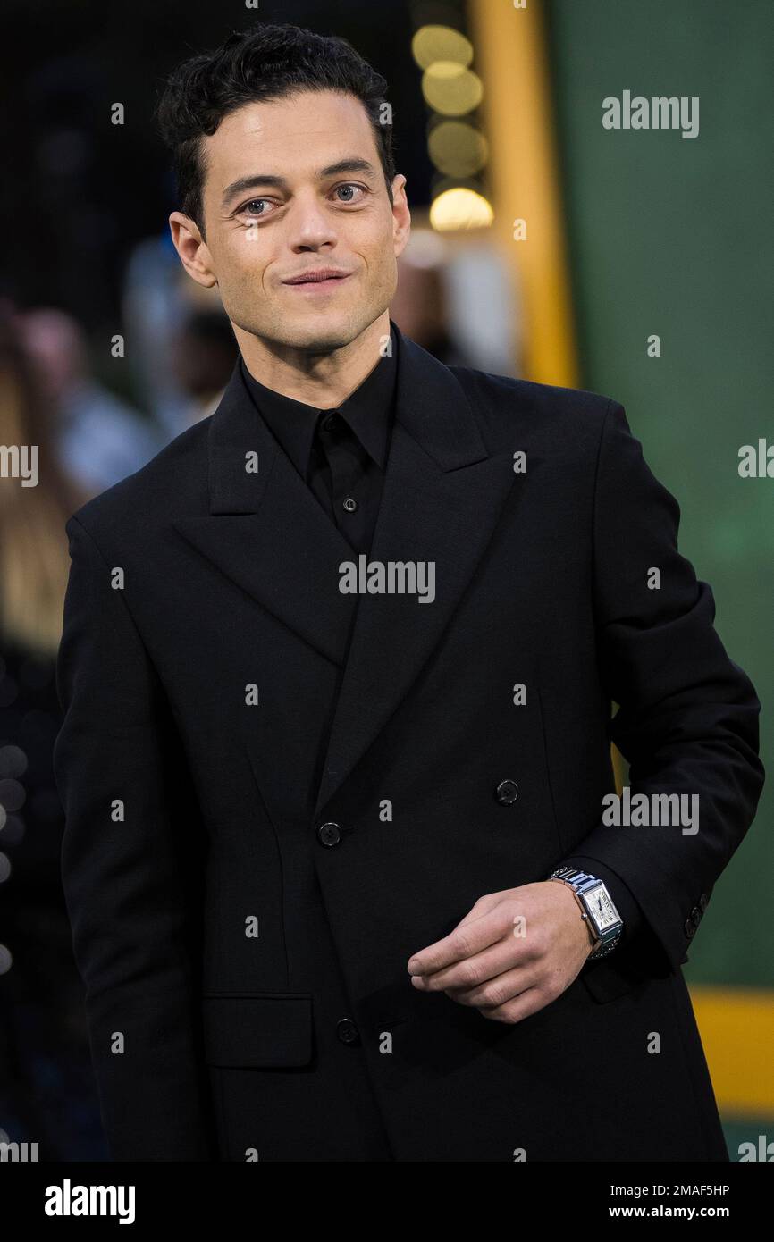 Rami Malek poses for photographers upon arrival for the premiere of the ...