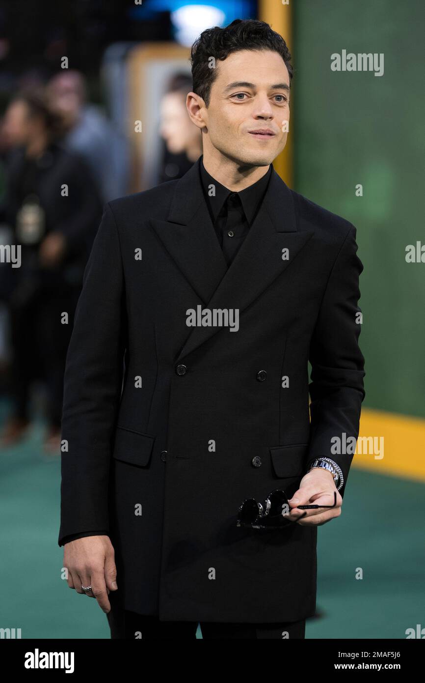 Rami Malek poses for photographers upon arrival for the premiere of the ...