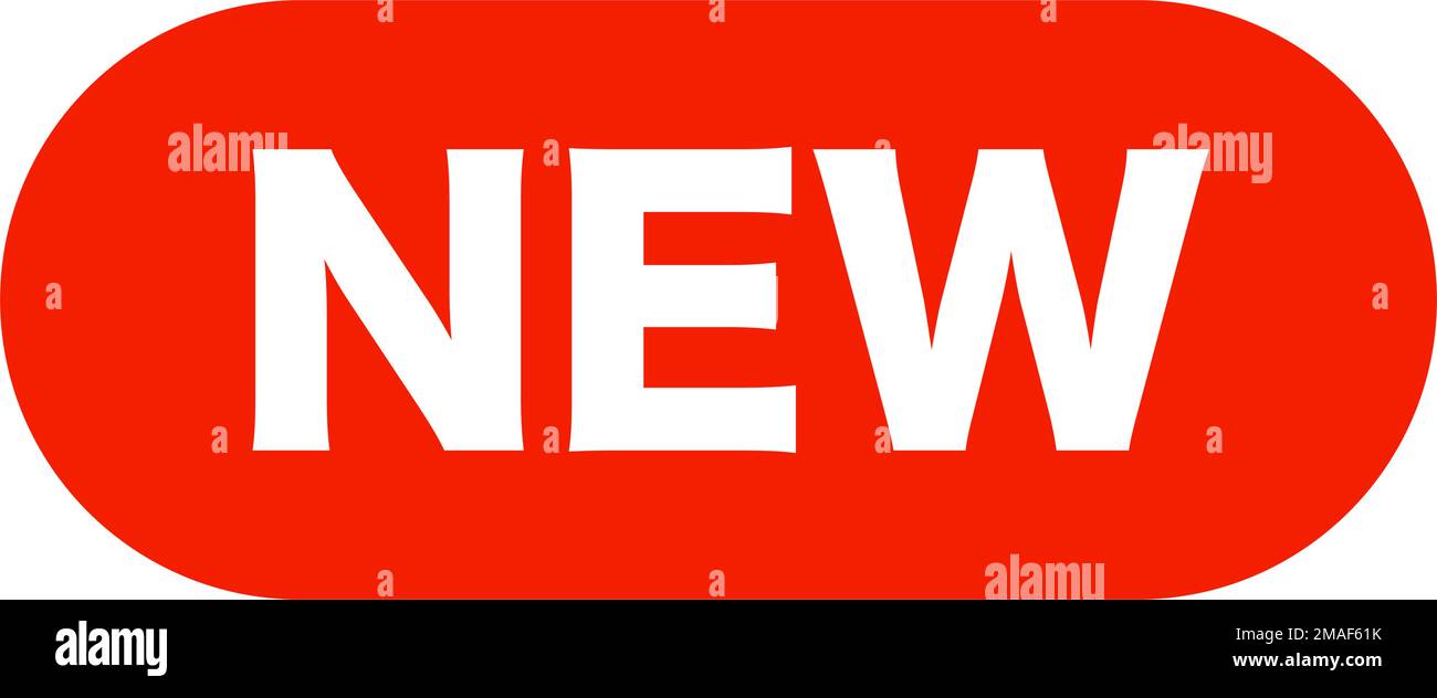 Rounded NEW icon. New product label and new development. Editable ...