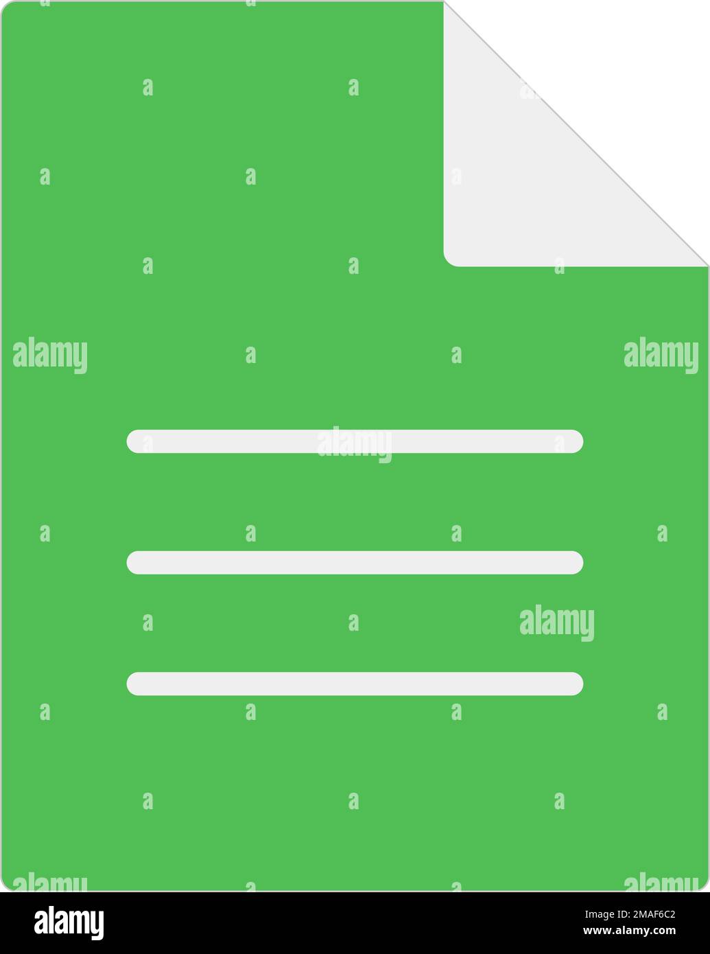 Flat design green sheet icon. File and data. Editable vector Stock ...