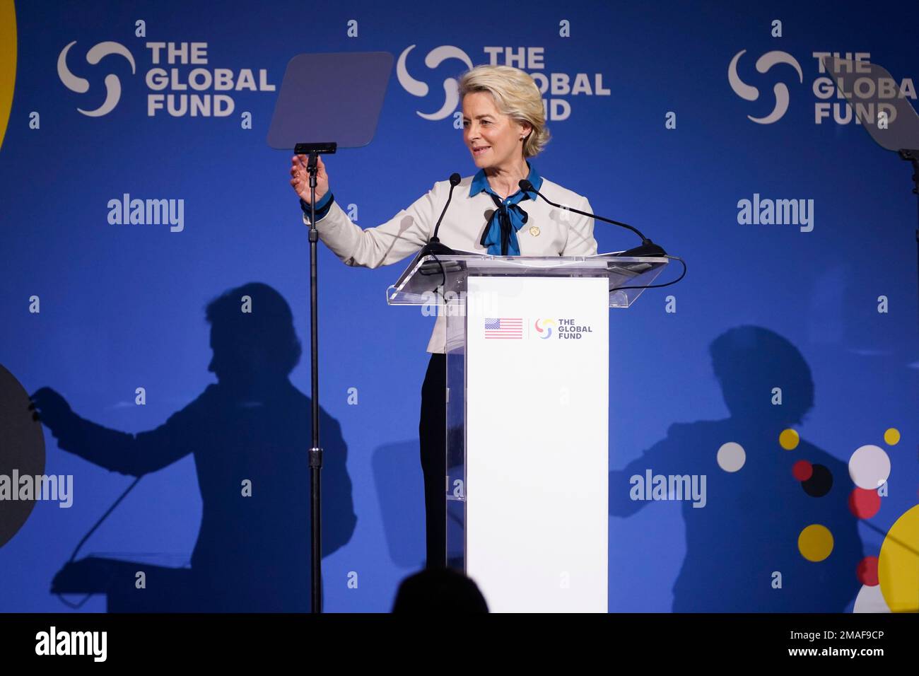 European Commission President Ursula von der Leyen speaks during the ...